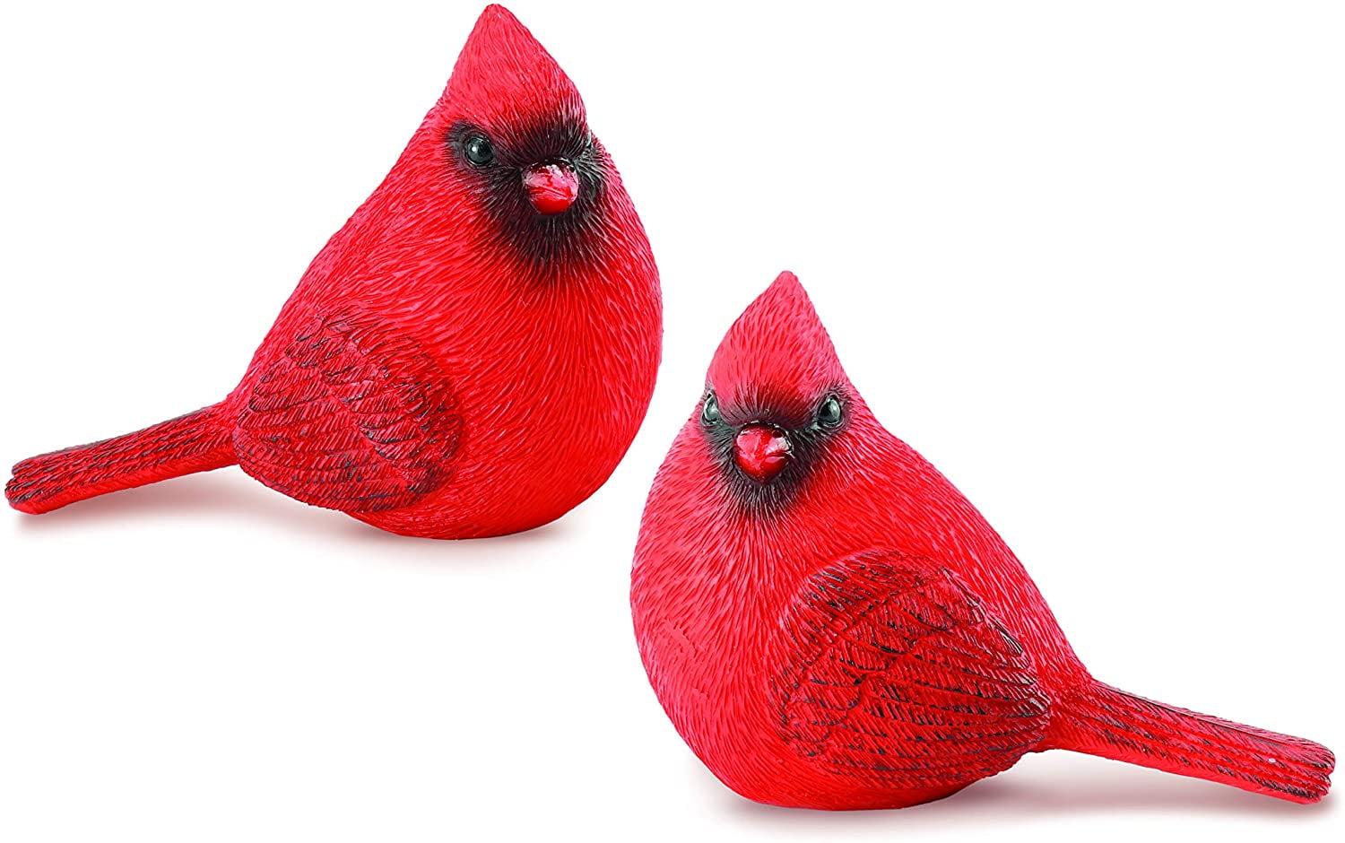 Darware Cardinal Statuettes Set (2); Large Resin Red Bird Figurines for ...