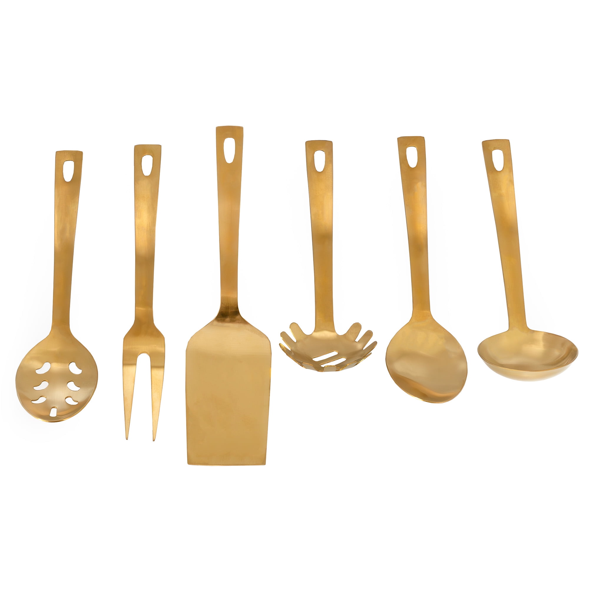 Darware Complete Serving Spoon & Utensil Set (6-Piece Set, Gold); w ...