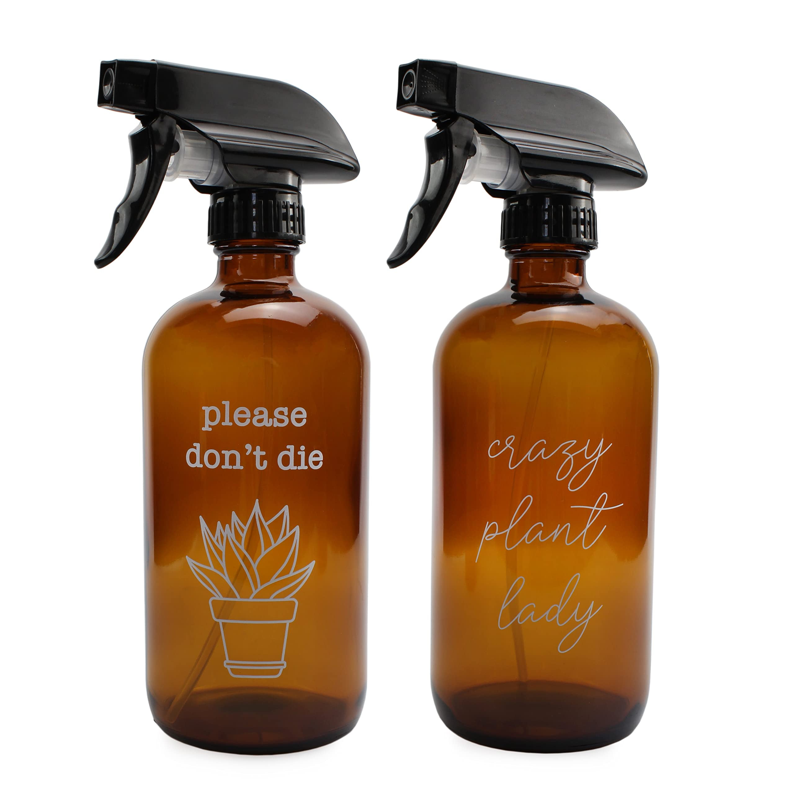 Darware Amber Glass Spray Bottles (Set of 2), Crazy Plant Lady ...