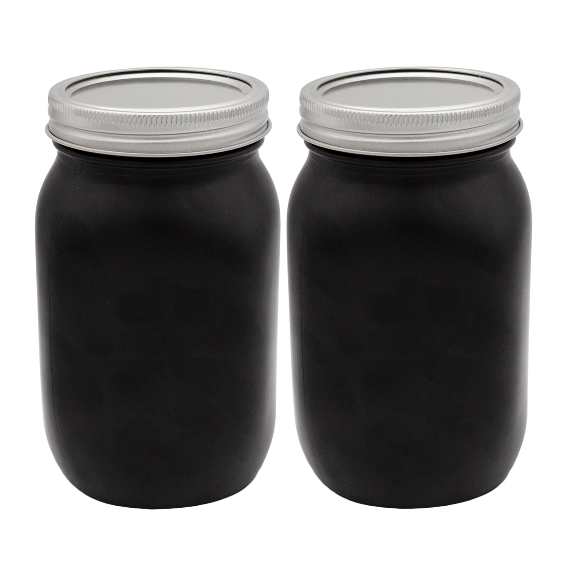 Darware Farmhouse Black Mason Jars (Set of 2); Home Decor and Storage ...