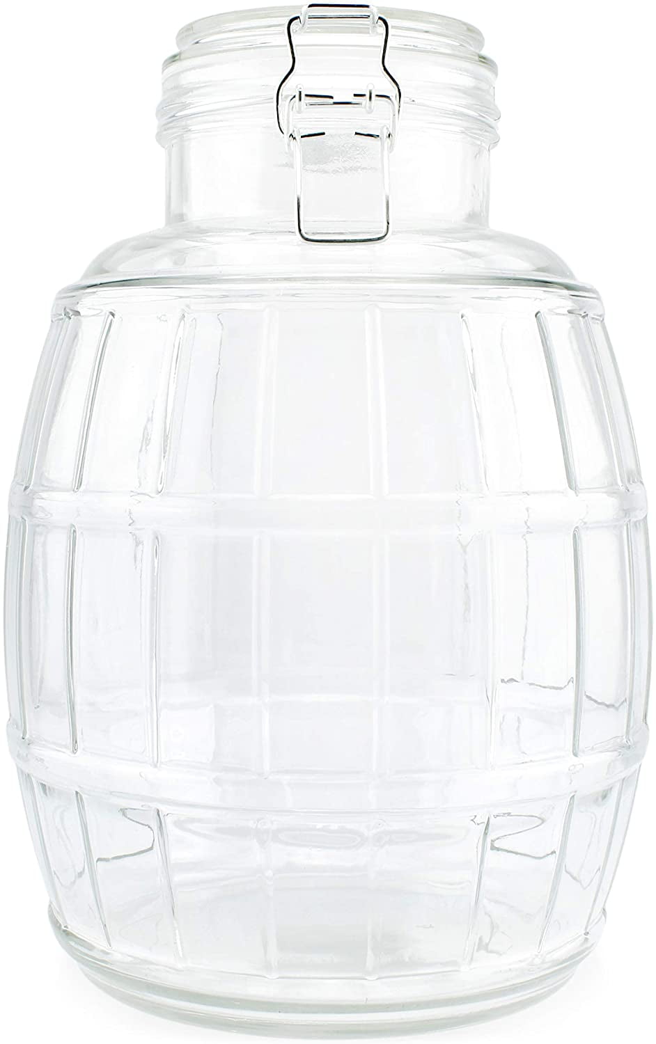 Darware Large Kitchen Glass Barrel Jar with Airtight Lid; Lock Air ...