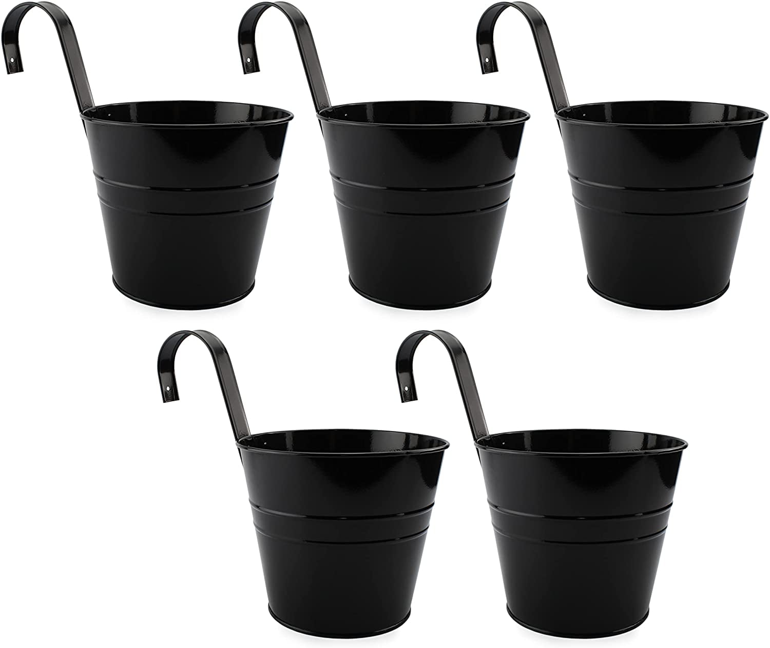 Darware 6-Inch Metal Hanging Flower Pots, Deck Window Holder, Outdoor ...