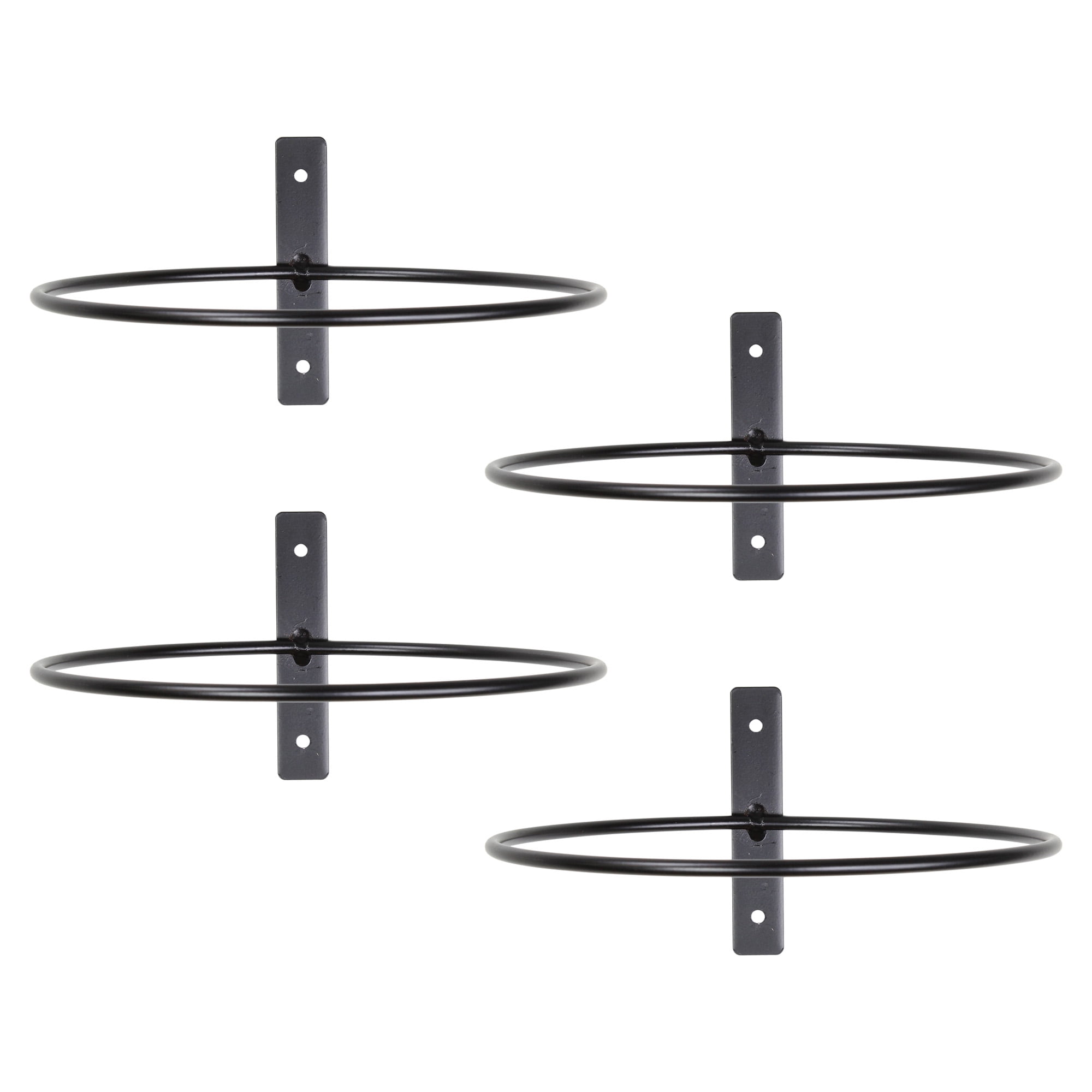 darware 8-Inch Metal Wall Planter Rings, Black, 4-Pack, Indoor Outdoor ...