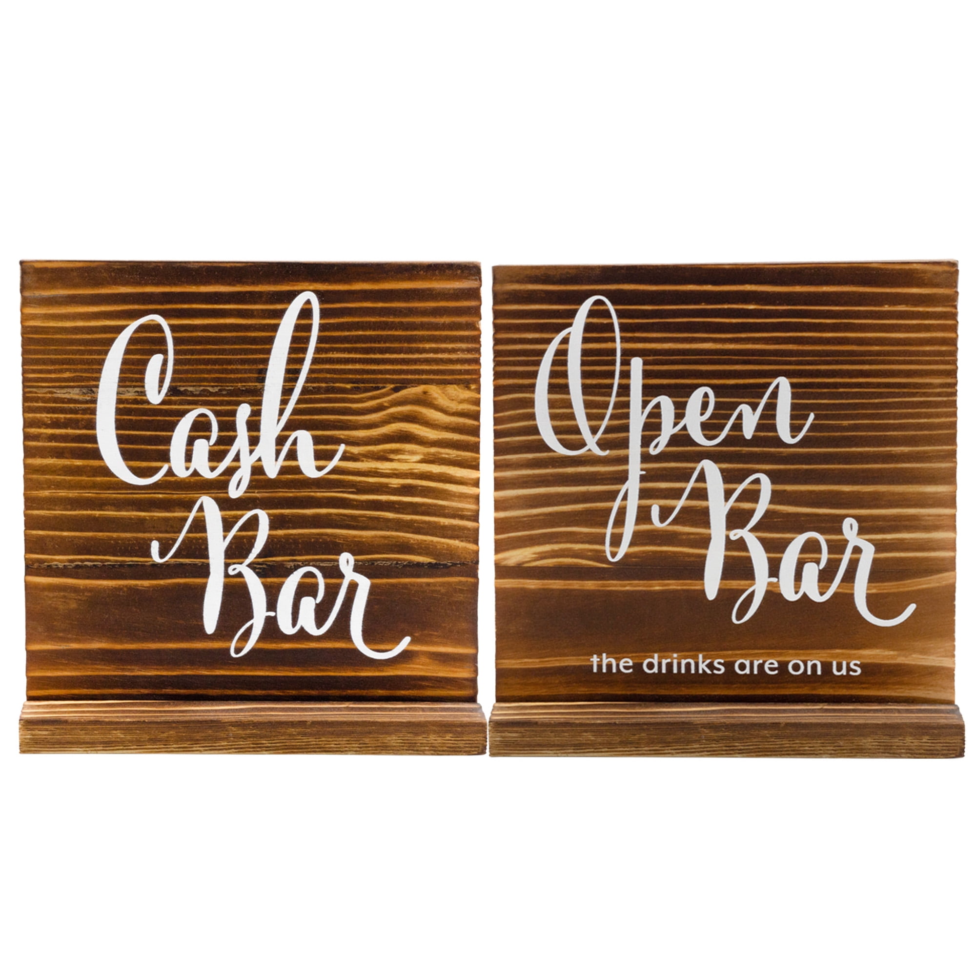 Darware Open Bar / Cash Bar Reversible Sign for Wedding Receptions and ...