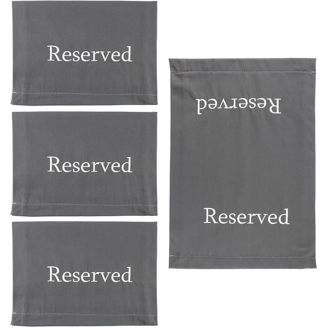 Darware Reserved Chair/Pew Cloths (4-Pack, Gray); Reserved Signs for ...