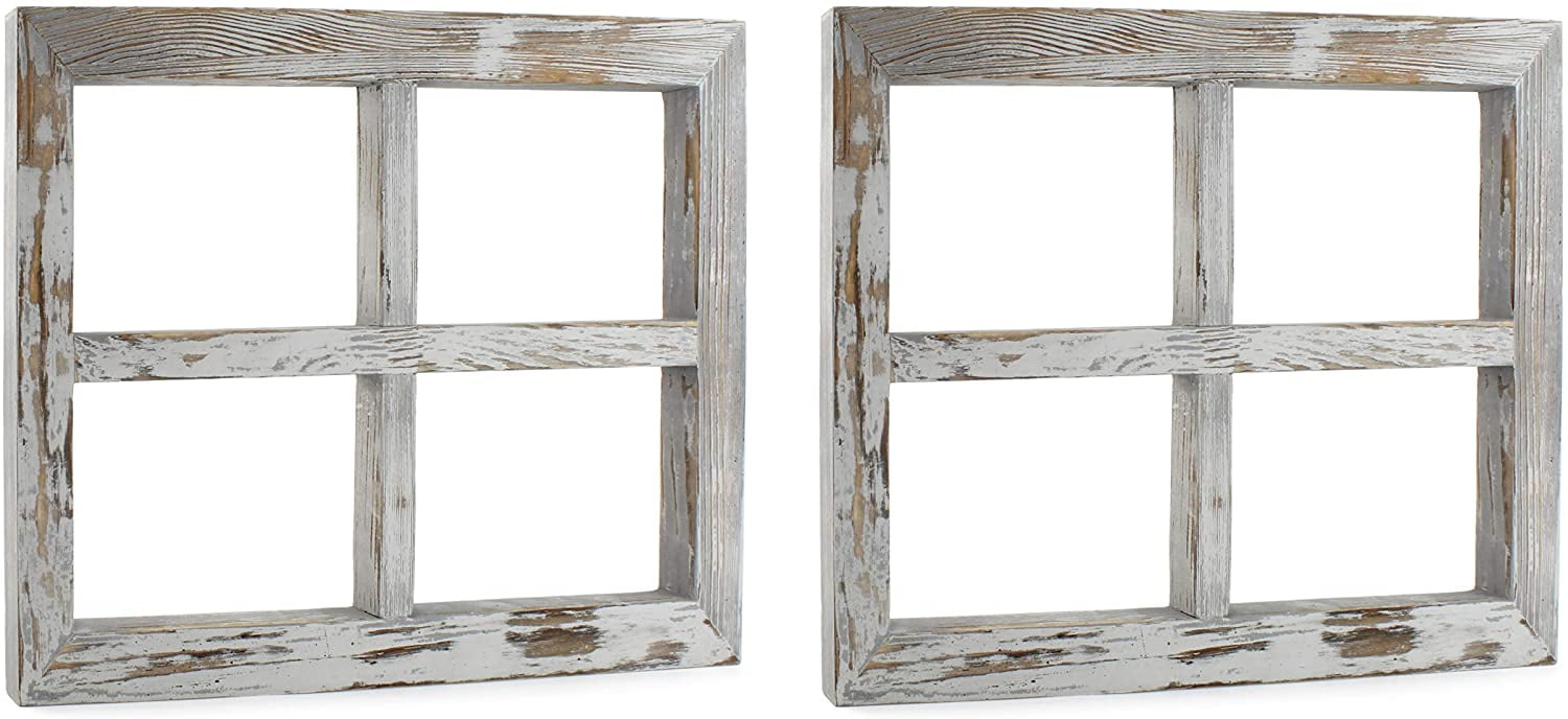 Darware Rustic Window Wood Frames (2-Pack, 11 x 16 Inch, Gray Washed ...