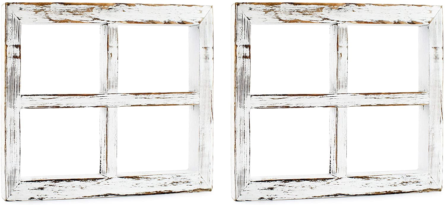 Darware Rustic Window Wood Frames (2-Pack, 11 x 16 Inch, Whitewashed ...