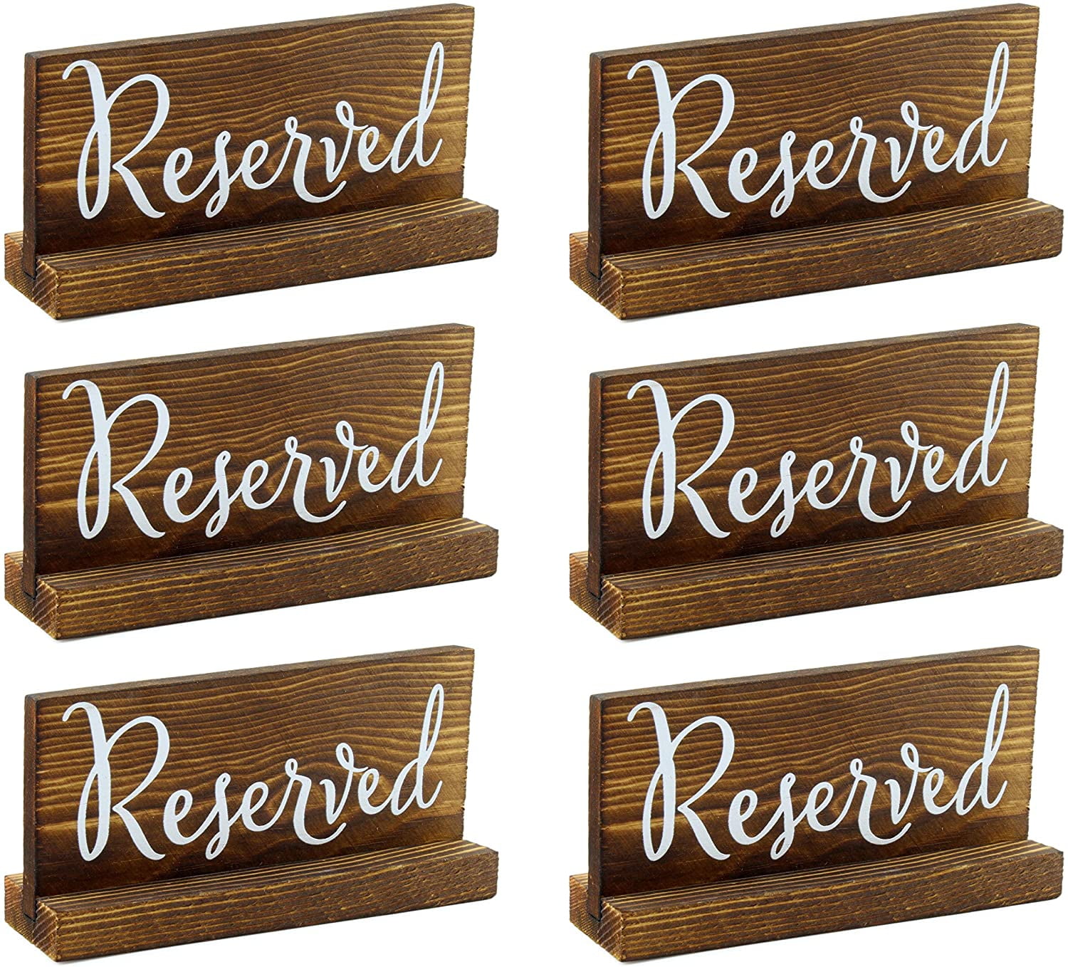 Darware Wooden Reserved Signs for Tables (6-Pack, Brown); Rustic Real ...
