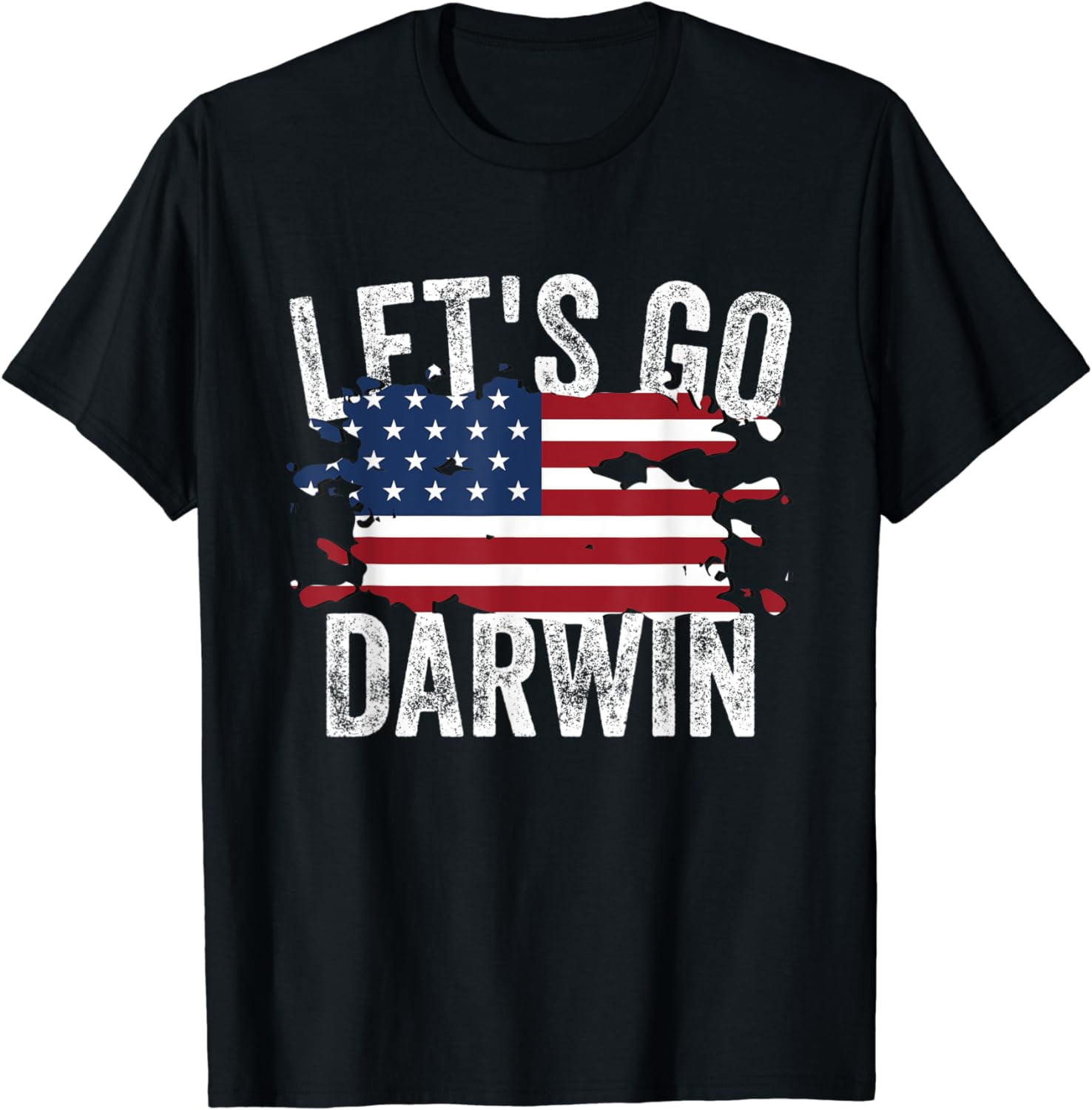 Darwin Day Tshirt Let's Go Darwin Vintage US Flag Distressed T-Shirt ...
