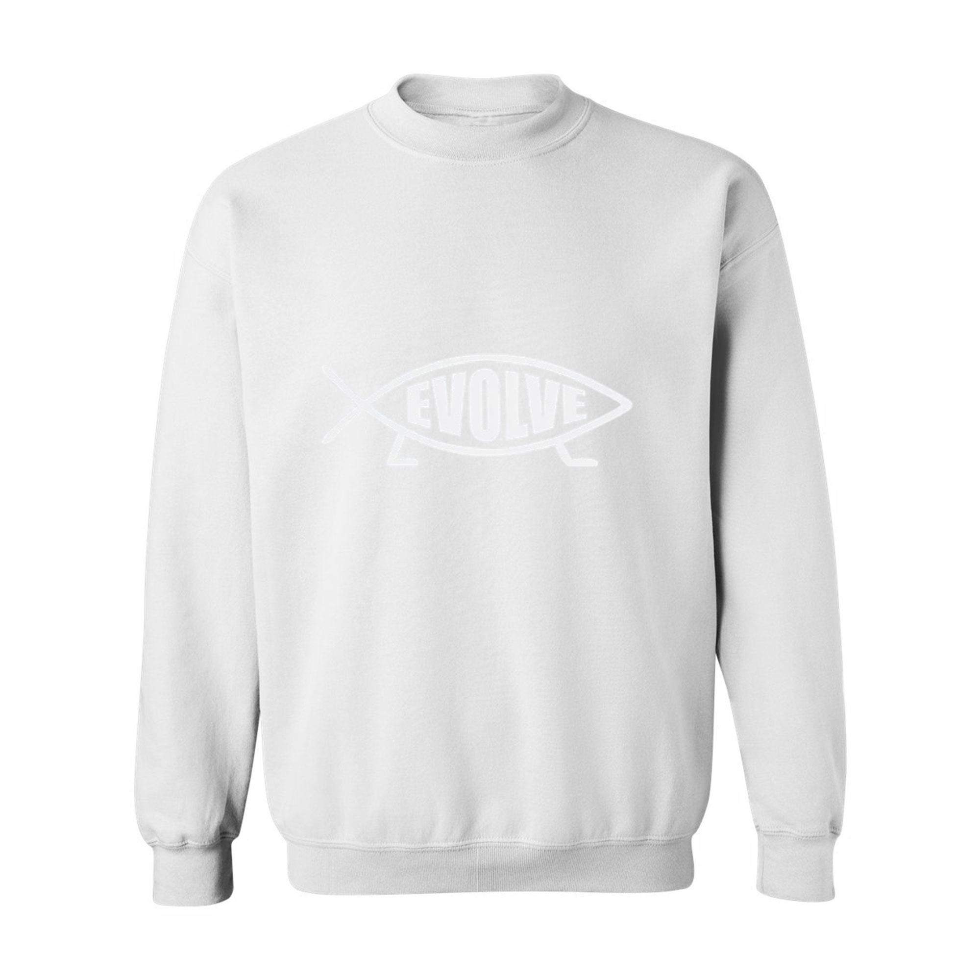 Darwin Fish Evolve Logo Evolution Mens Loose Fit Cotton Sweatshirt ...