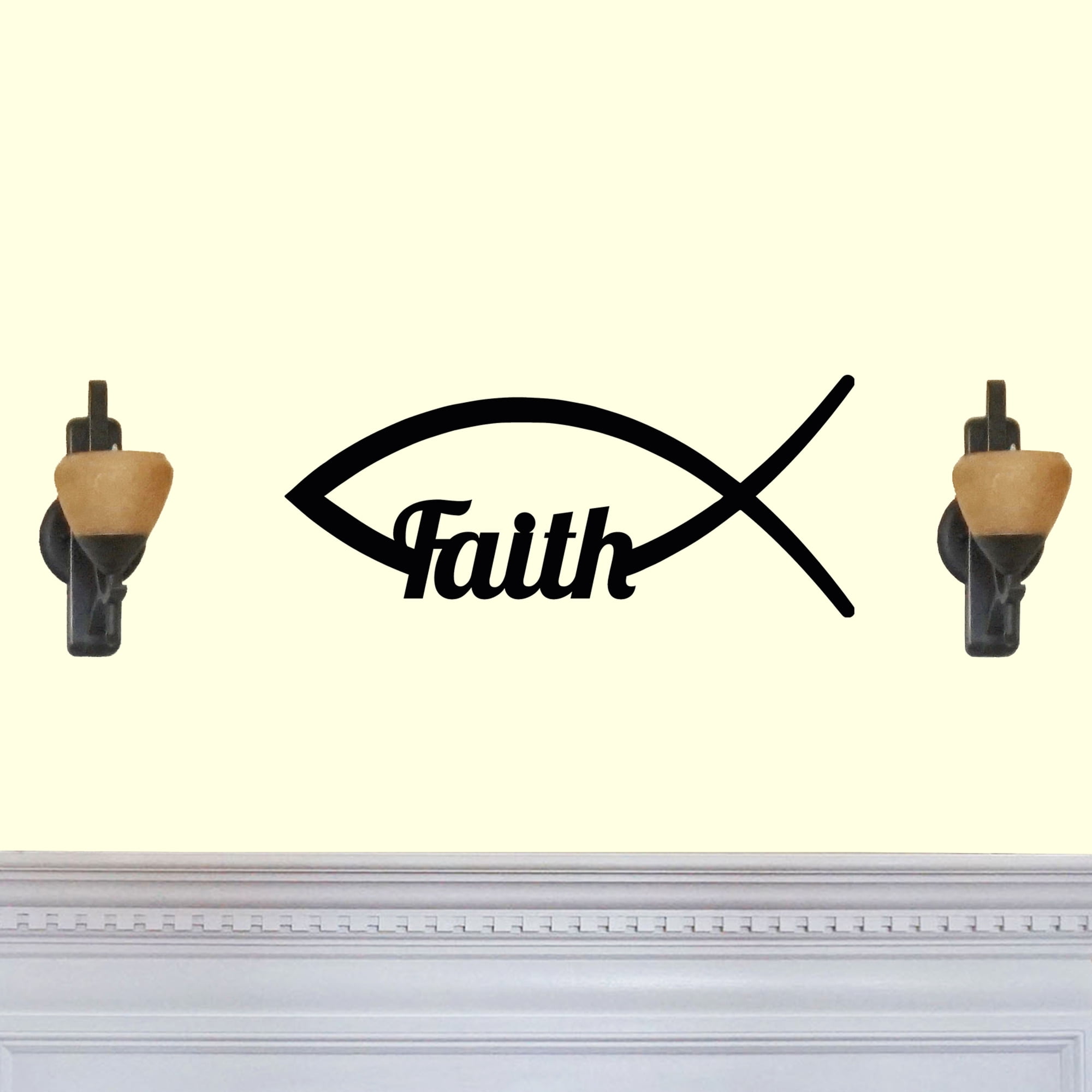 Darwin Fish with Faith Word Art Laser Cut Solid Steel Decorative Home ...