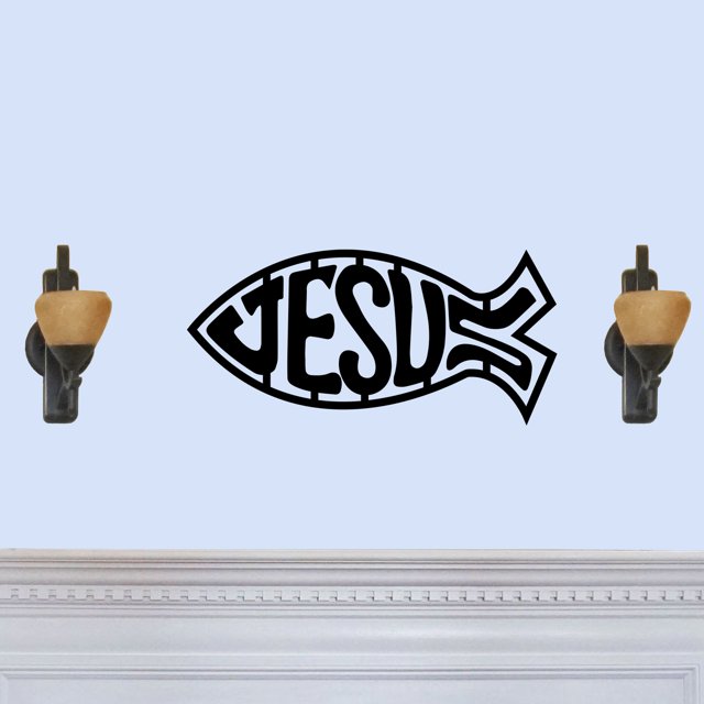 Darwin Fish with Jesus In Stylish Lettering Laser Cut Solid Steel ...
