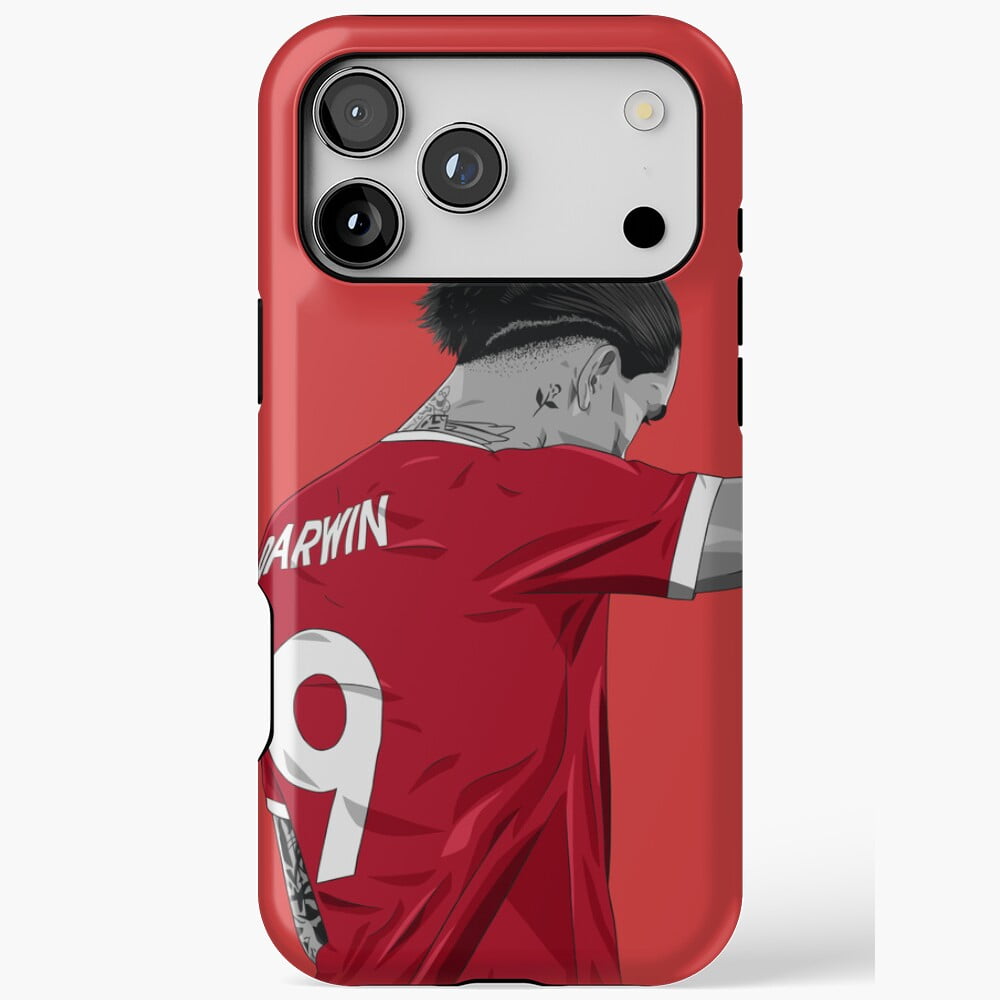 Darwin Nunez portrait athletic artwork iPhone Case 17 through 11 Pro ...