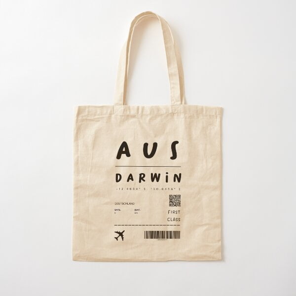 Darwin | Plane Ticket Design | Traveling | Tourists Cotton Tote Bag ...