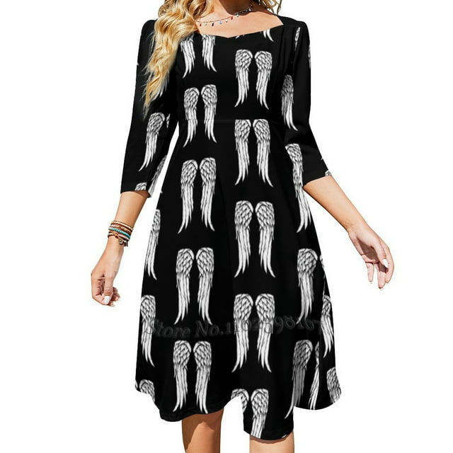 Daryl Dixon-Zombie Square Neck Dress New Plus Size Elegant Women Waist ...