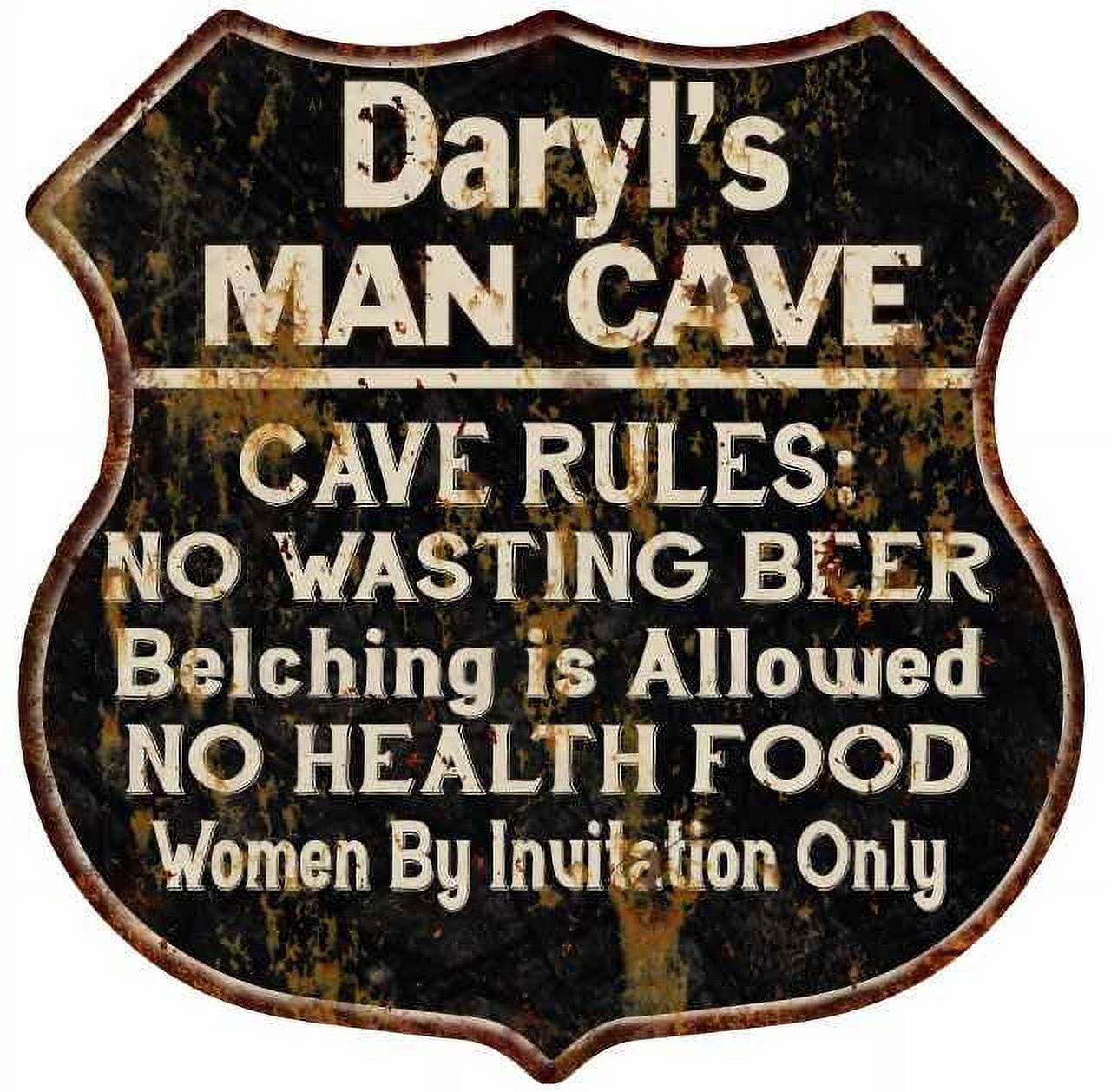 Daryl's Man Cave Rules Sign Shield Metal Gift 211110007151 - Walmart.com
