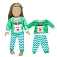 Darzheoy 2 Set 18 Inch Doll Christmas Deer Costume Clothes Dress Pajamas Outfits For American 18