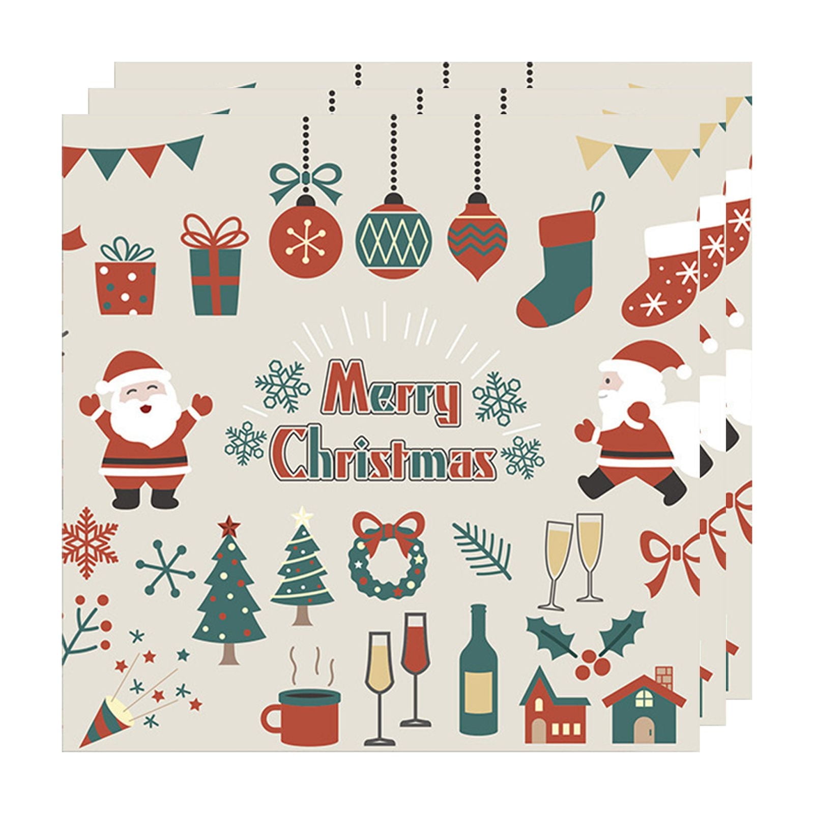 Darzheoy 20 Pack Christmas Napkins with Santa Claus Napkins Christmas ...
