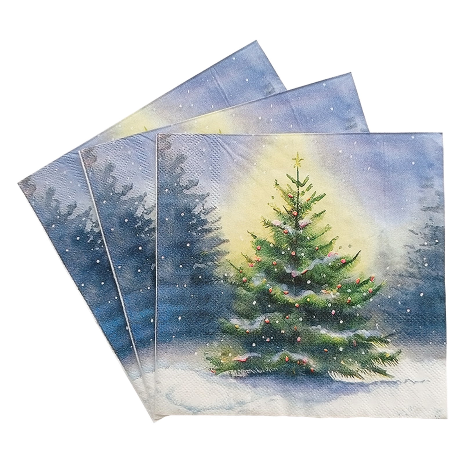 Darzheoy 20 Pack Christmas Paper Napkin Vintage Xmas Tree Disposable ...