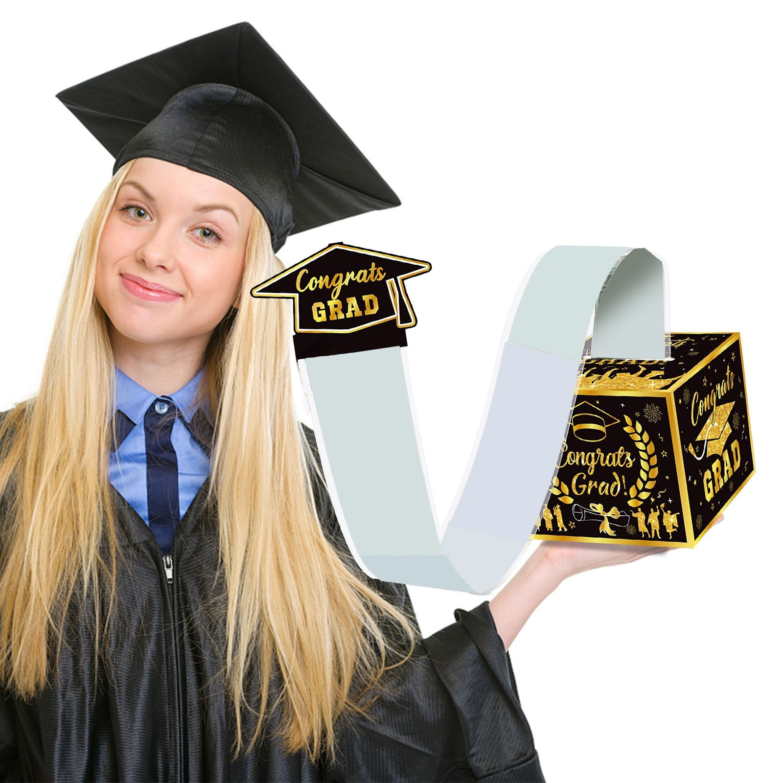 Darzheoy 2024 Graduation Money Box for Cash, Black Surprise Box ...