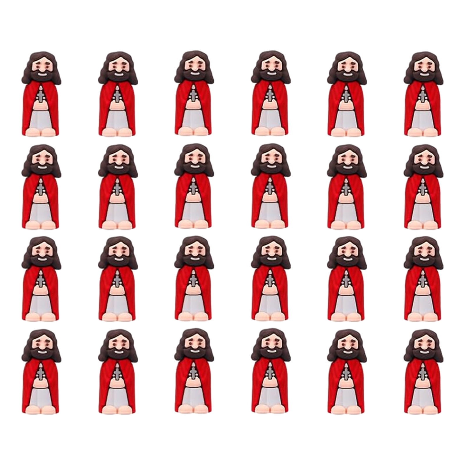 Darzheoy 24 Pcs Mini Jesus Figures Mini Rubber Jesus Toys to Hide and ...
