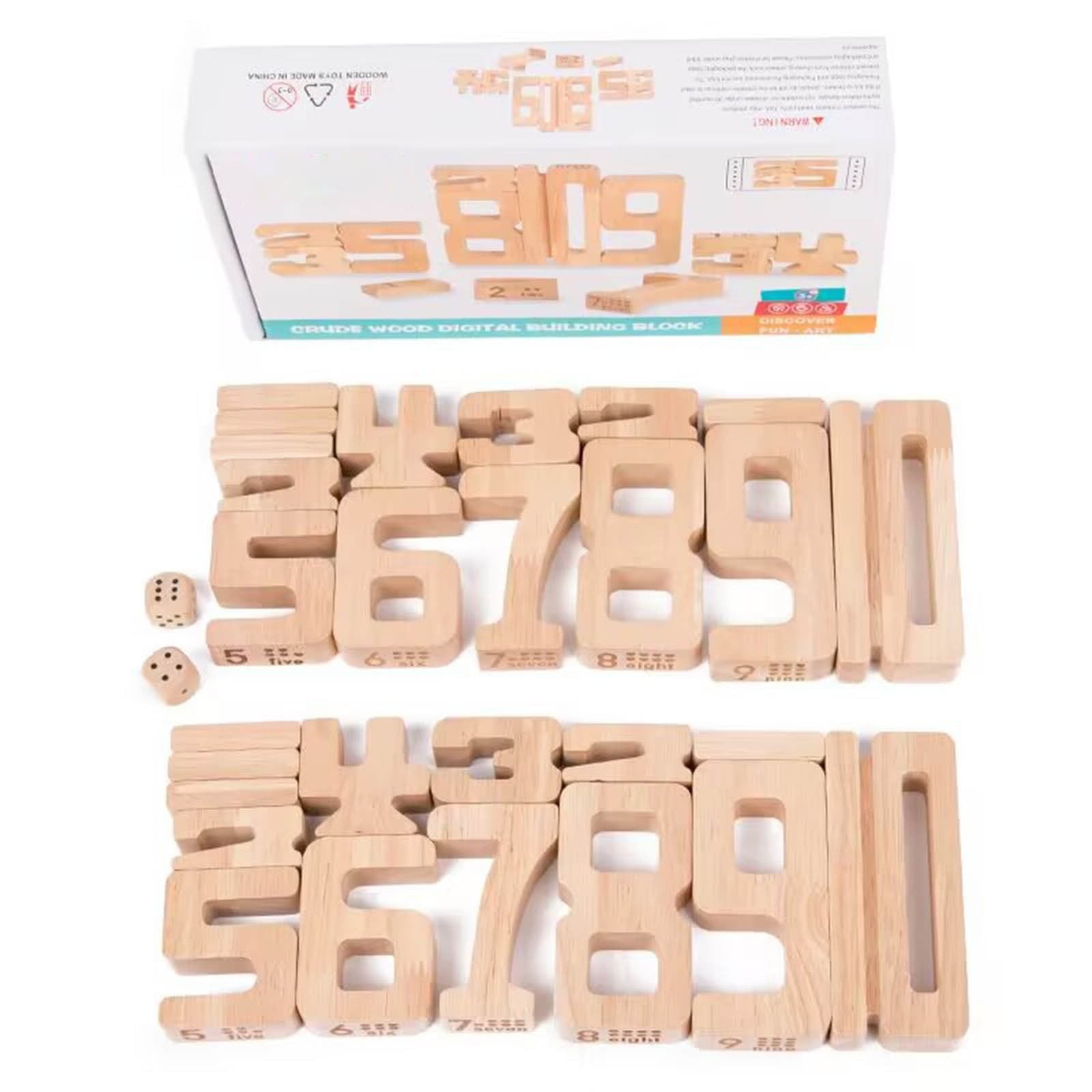 Darzheoy 28 Mini Math Building Blocks, Solid Wood Educational Numbers ...