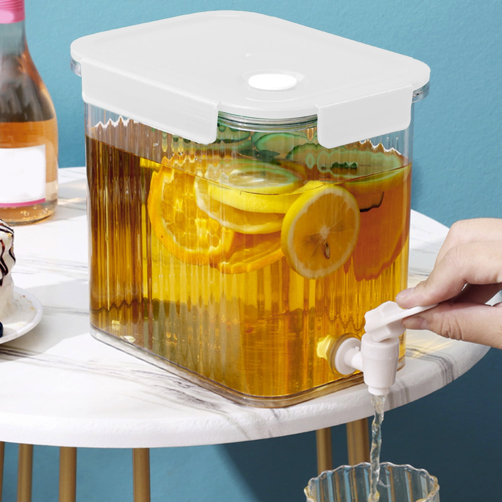 Darzheoy 3.5L Leak-Proof Drink Dispenser For Fridge With Spigot & Lock ...