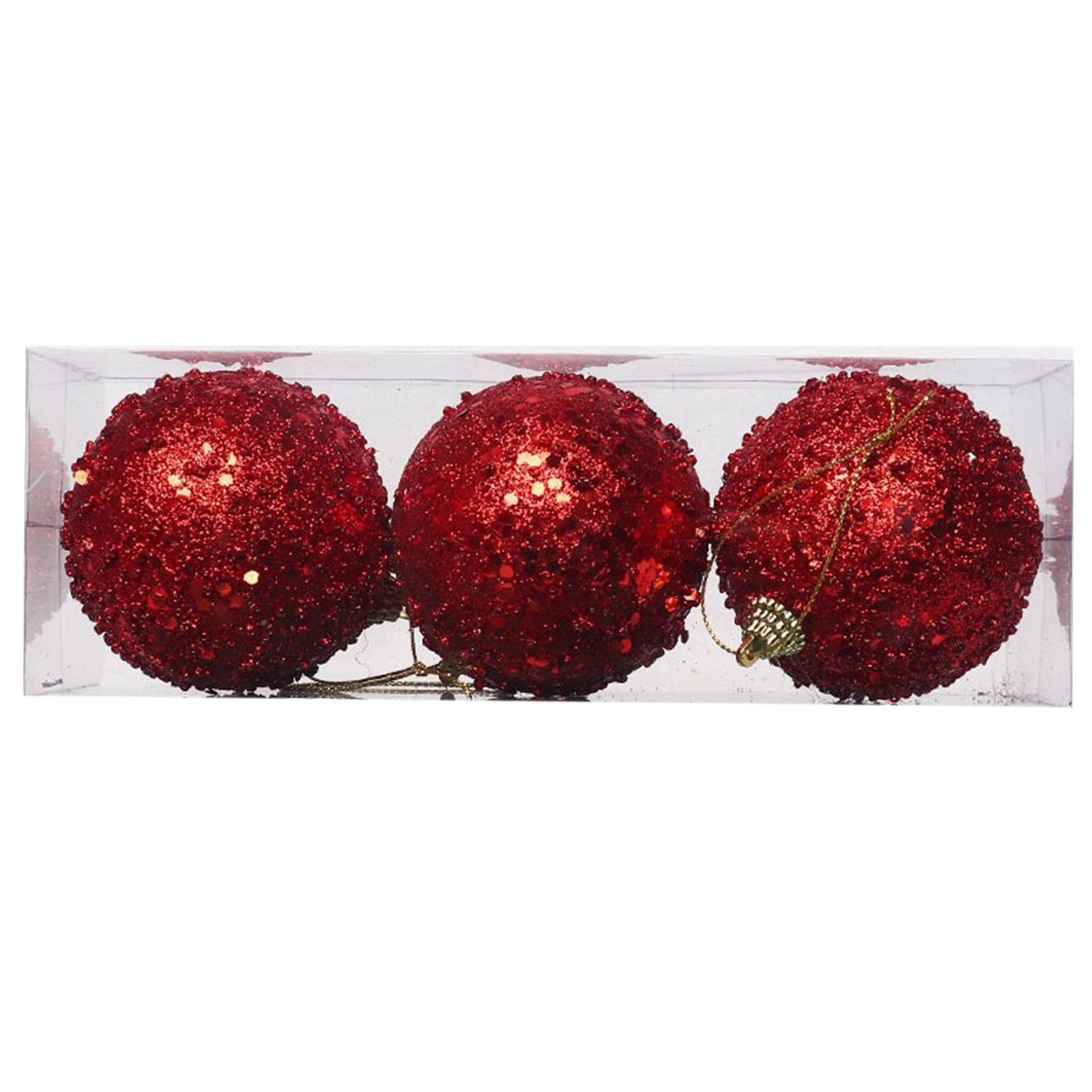 Darzheoy 3 Piece Christmas Glitter Balls Set Shiny Tree Hanging ...
