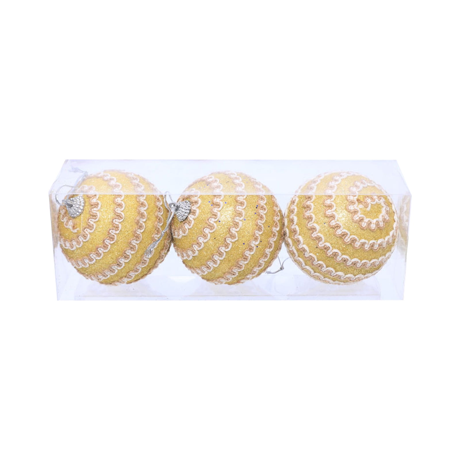 Darzheoy 3 Piece Lace Christmas Balls Set 8cm Tree Hanging Ornaments ...