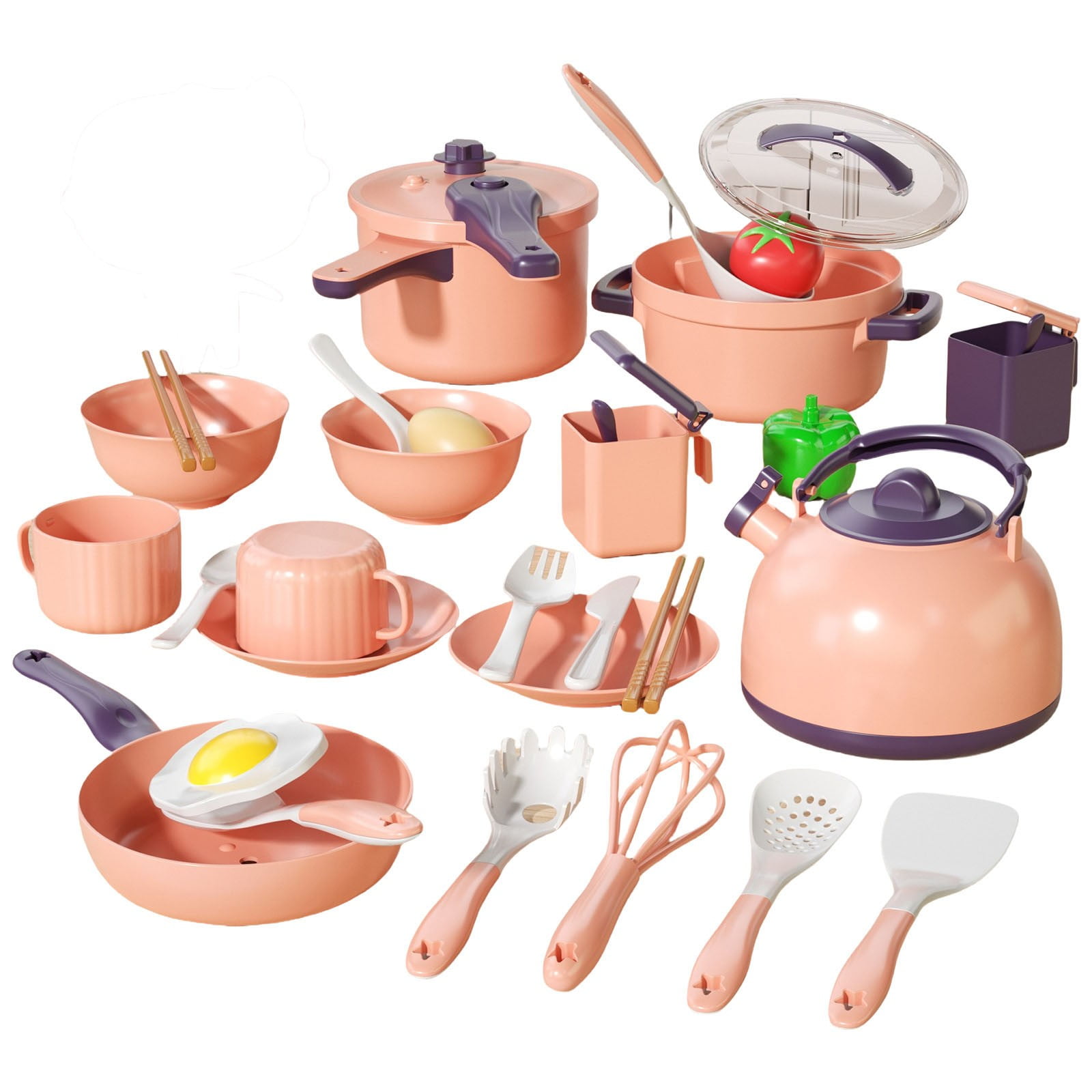 Darzheoy 38Pcs Kids Kitchen Toy Accessories, Toddler Pretend BBQ ...