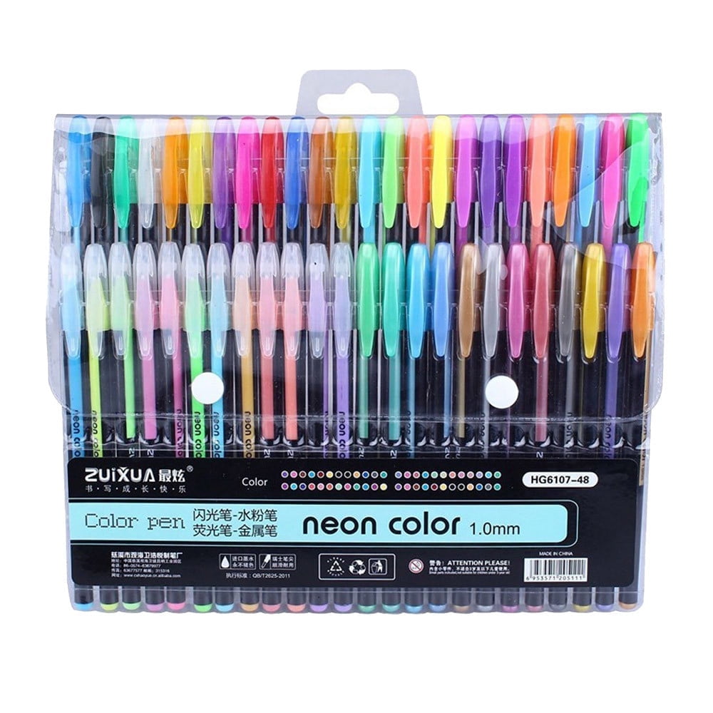 Darzheoy 48 Colors Glitter Gel Pens, Colored Pens for Adult Coloring ...