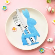 Moocorvic Set Of 4 Bunny Flatware Holders Easter Bunny Cutlery Bag ...