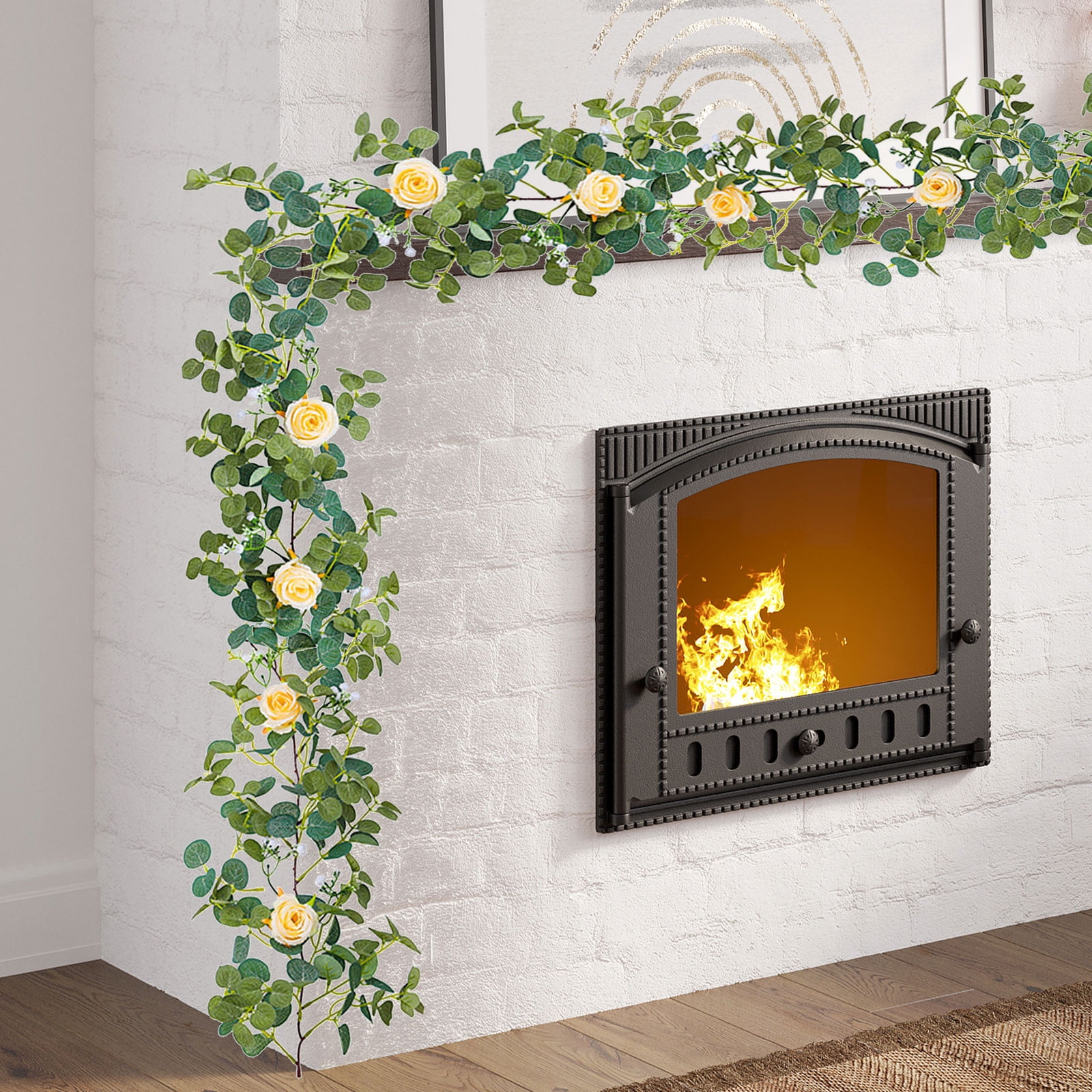 Darzheoy 6.6FT Christmas Garland with Flowers and Money Leaves Garland ...