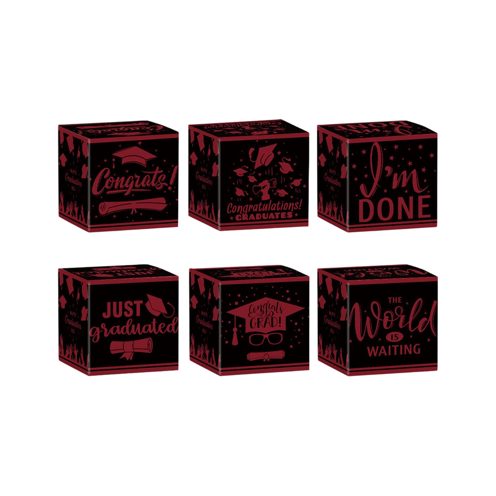 Darzheoy 6 Pcs Graduation Gift Boxes Graduation Decorations Class of ...