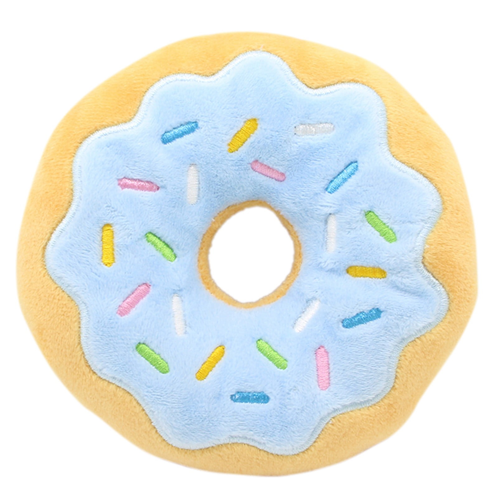 Darzheoy 6 inch Plush Pet Toy, Donut Dog Toy, Squeaky Plush Dog Toy ...