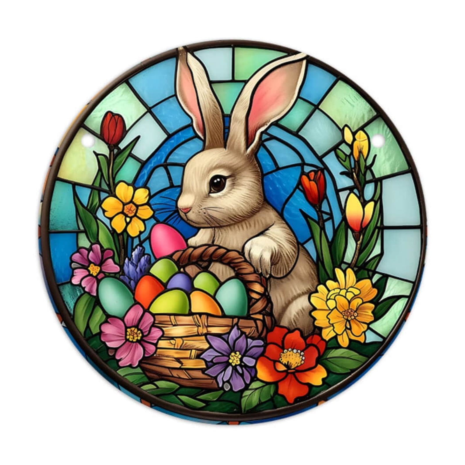 Darzheoy Acrylic Window Pendant, Rabbit Suncatcher Stained Glass Window ...