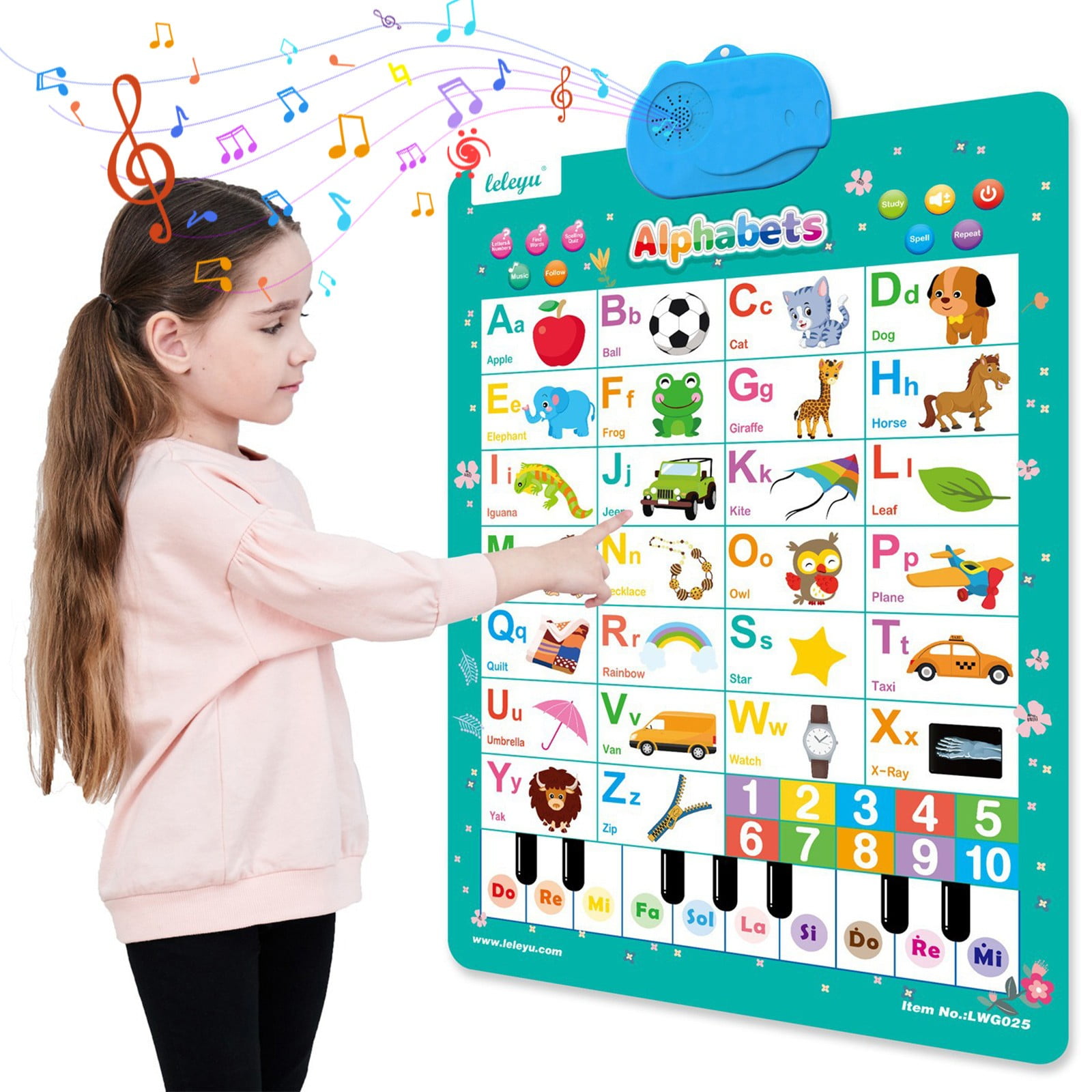 Japceit Darzheoy Alphabet Wall Chart for Toddlers 1-3, ABCs & 123s ...