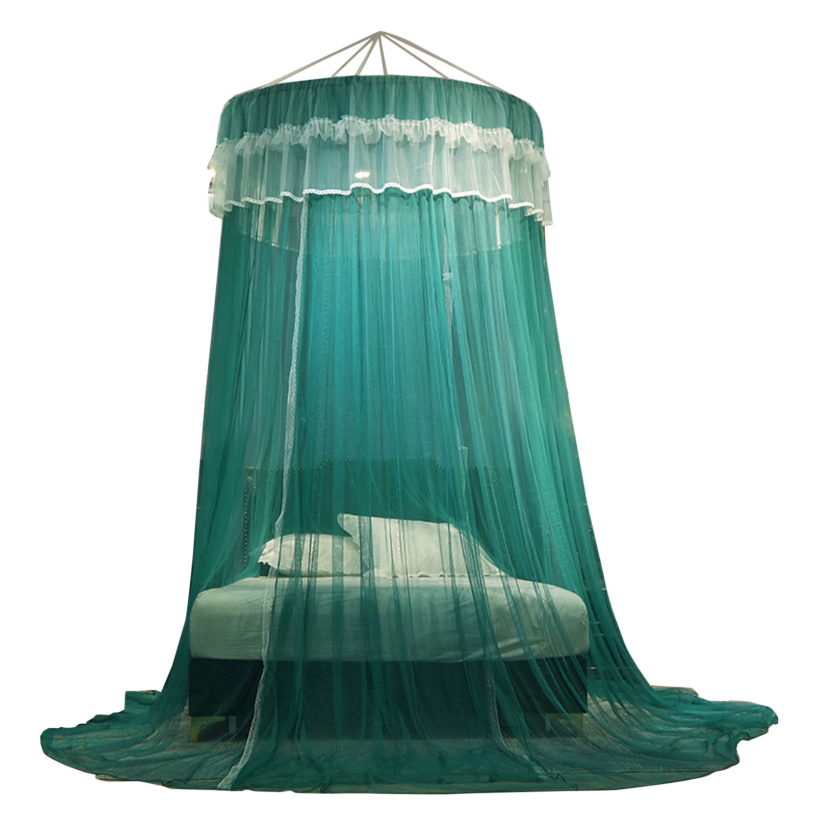 Darzheoy Bed Canopy for Girls, Canopy Bed Curtains, Round Lace Dome ...