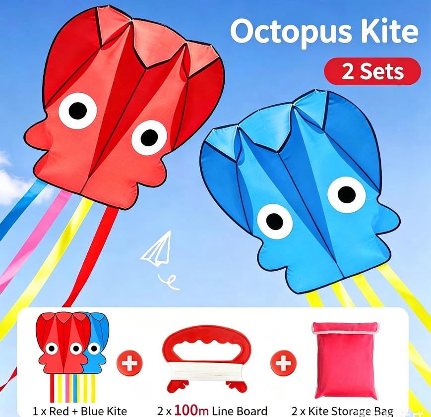 Darzheoy Beginner Kite, Easy Fly Large Beginner Kite with Long Tail ...