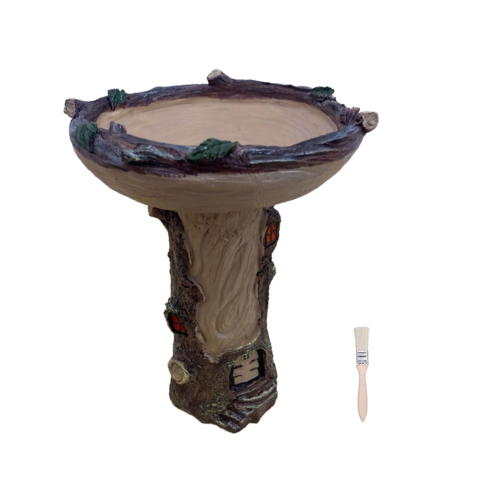 Darzheoy Bird Bath for Outdoors Garden Decor Resin Bird Feeder Tree ...