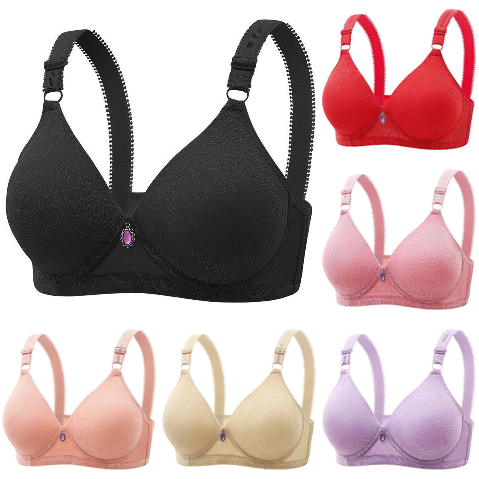 Darzheoy Bras For Women No Underwire Ladies Solid Color Comfortable Bra