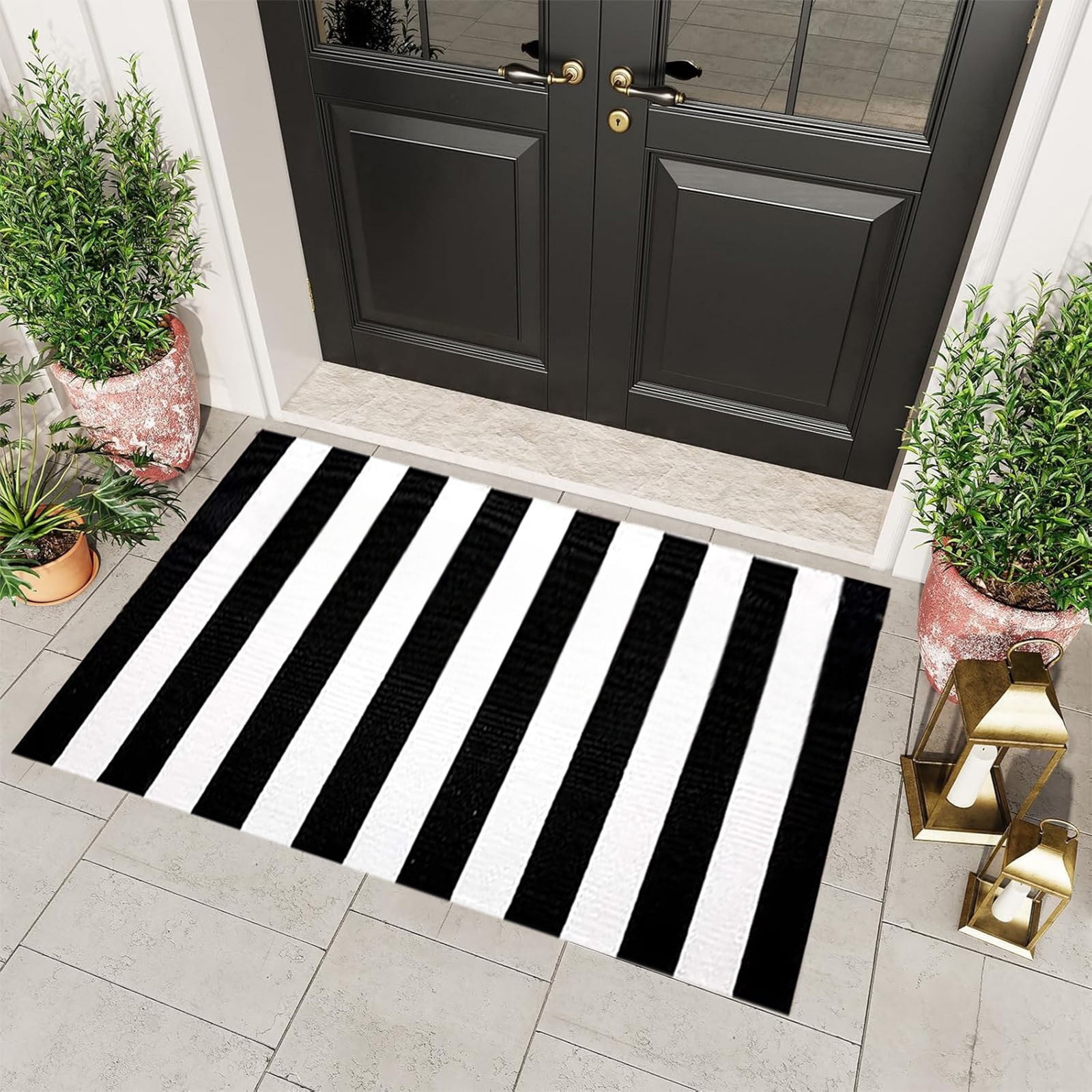 Darzheoy Buffalo Plaid Outdoor Rug Fall Door Mat 16x24 inch Cotton ...