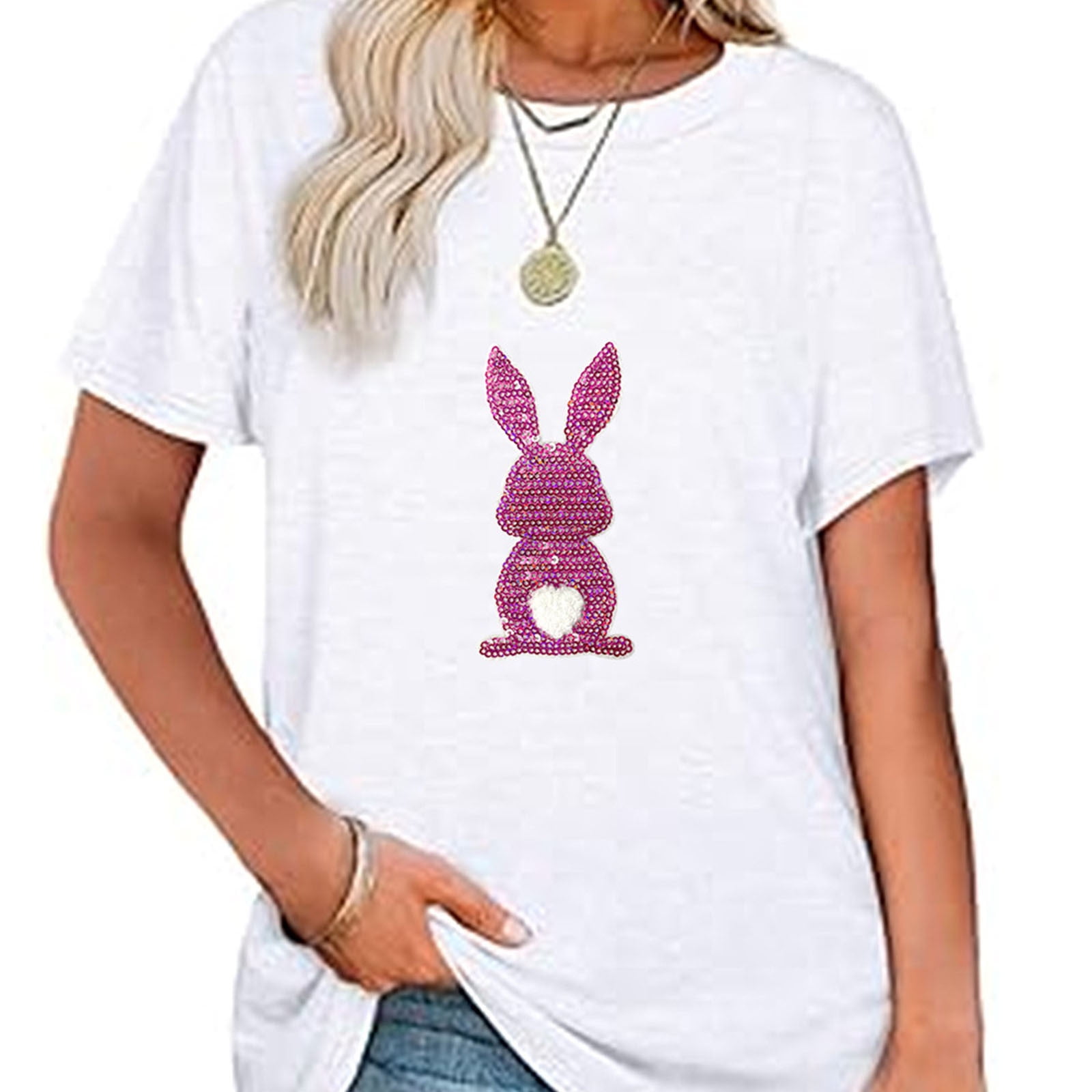 Darzheoy Bunny Iron on Patches, Sparkle Bunny Sequin Patches for Clothes, Cute Rabbit ...