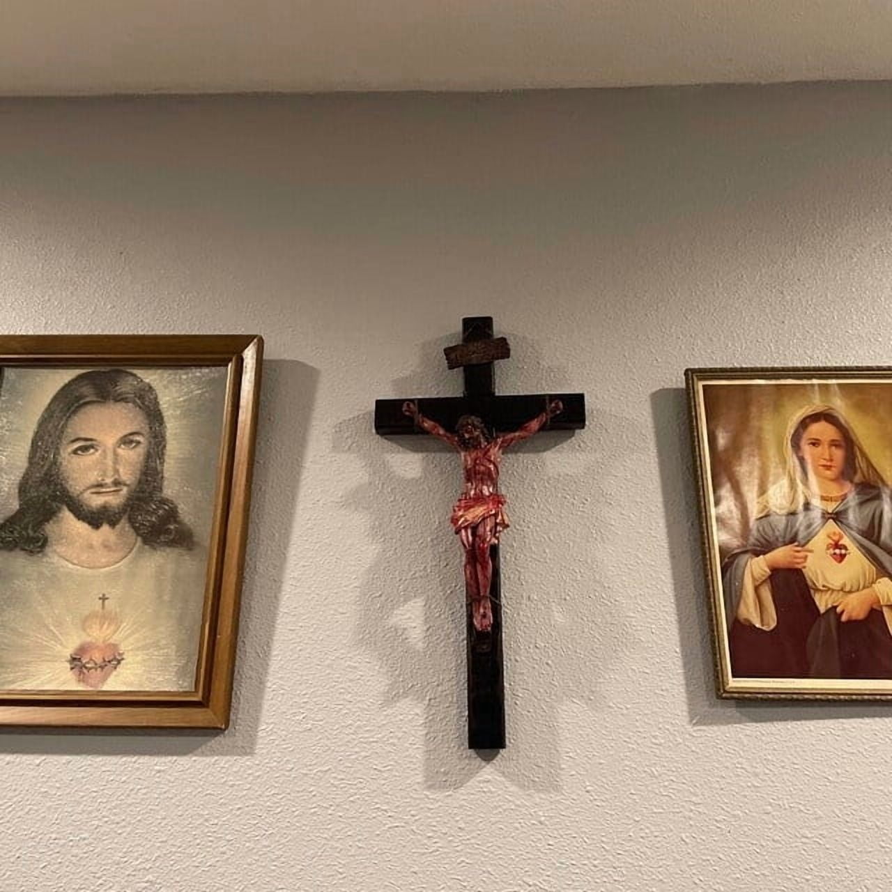 Darzheoy Catholic Realistic Crucifix for Wall, Hand Painted Jesus ...