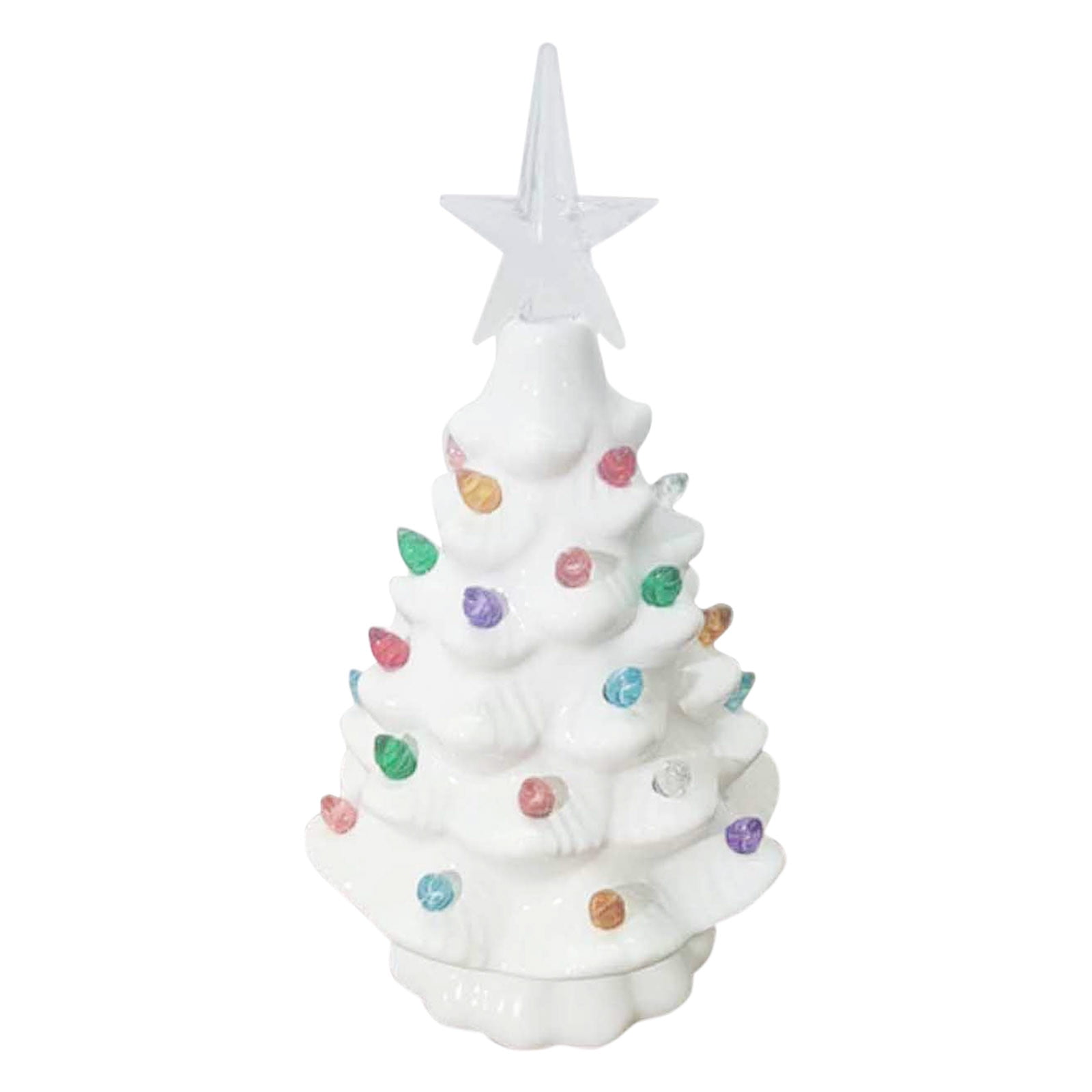 Darzheoy Ceramic Christmas Tree Tabletop Christmas Tree Lights with ...