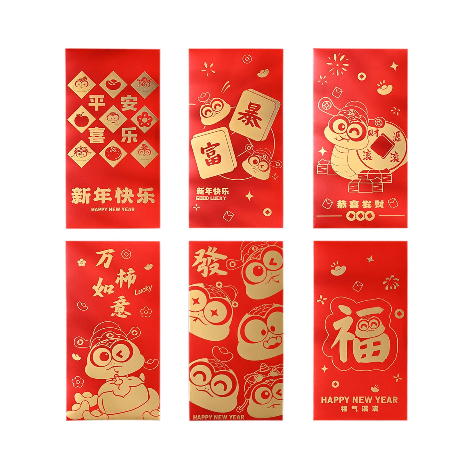 Darzheoy Chinese New Year Red Envelopes 2025, 6 pcs Year of the Snake ...