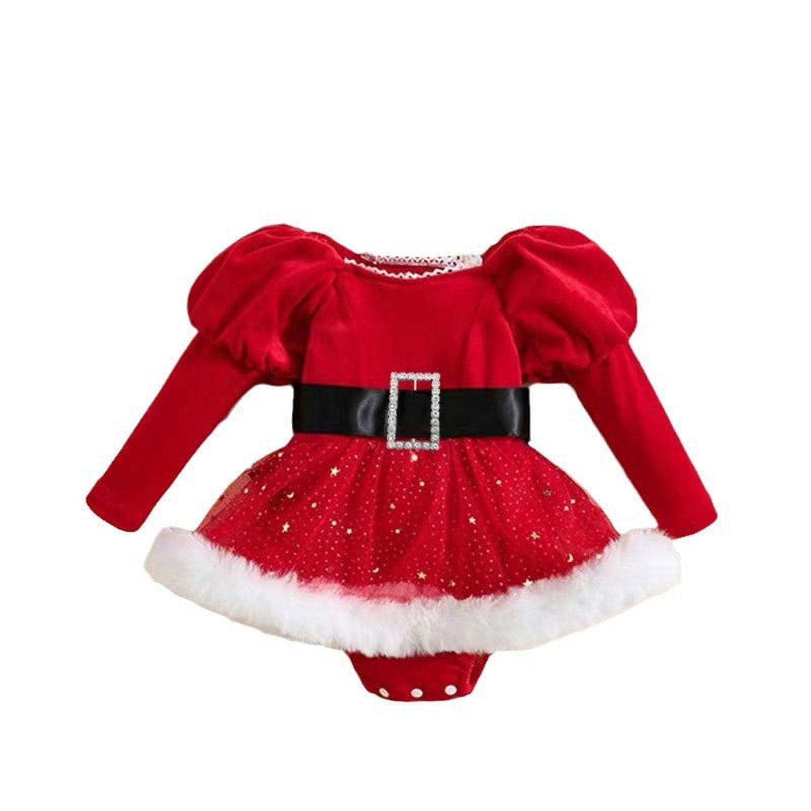 Darzheoy Christmas Baby Rompers Solid Color Frayed Mesh Skirts With ...