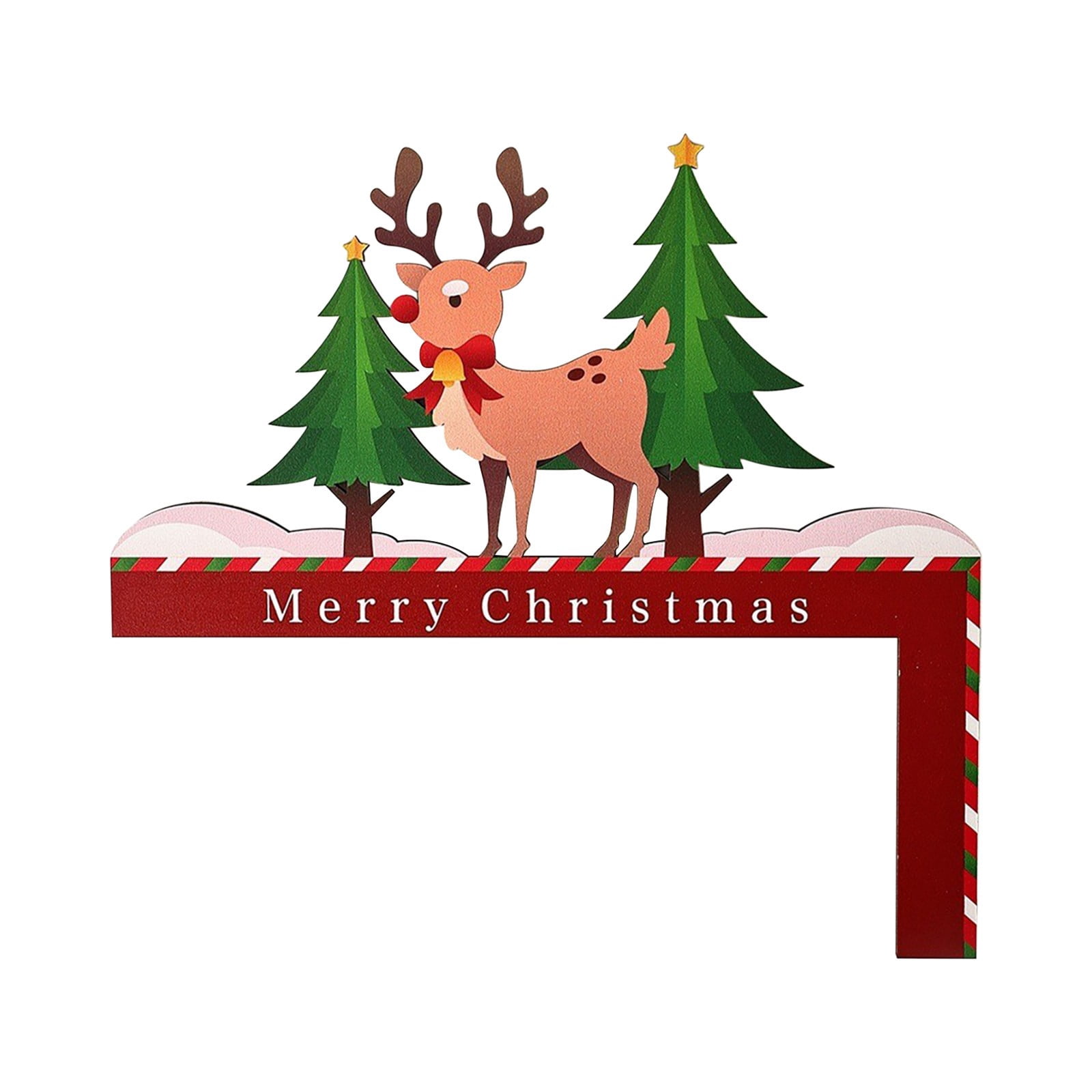 Darzheoy Christmas Door Frame Decorations Wooden Santa Claus Elk Door ...