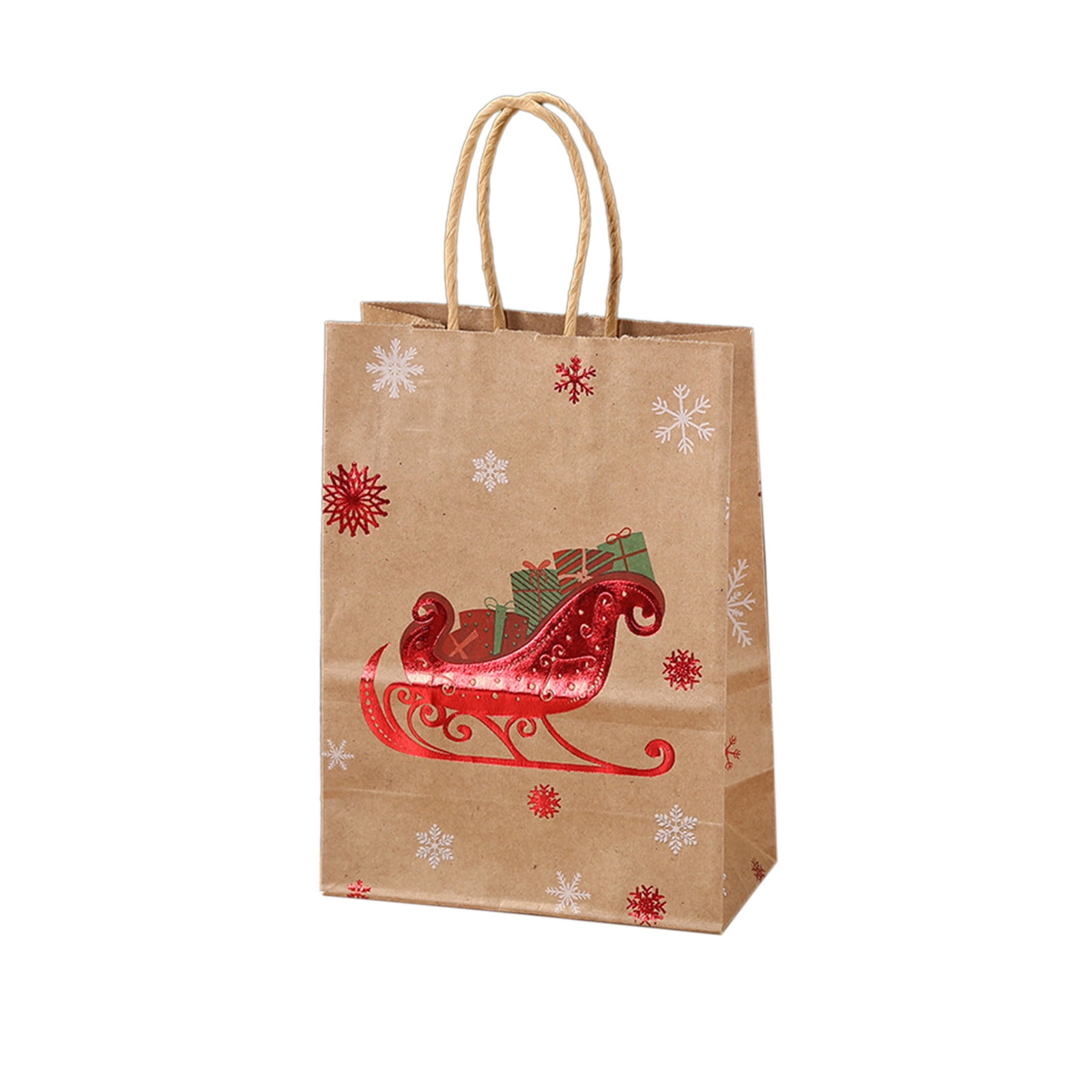 Darzheoy Christmas Kraft Gift Bags, Holiday Paper Gift Bags, Small ...