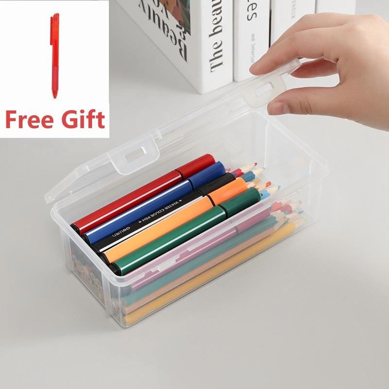 Darzheoy Clear Pencil Box, Large Capacity Plastic Pencil Box Stackable ...